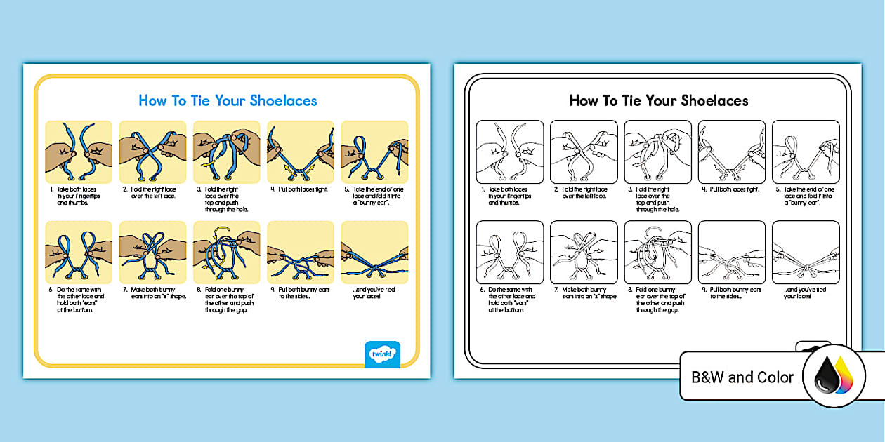 How To Tie Your Shoelaces Poster (Teacher-Made) - Twinkl