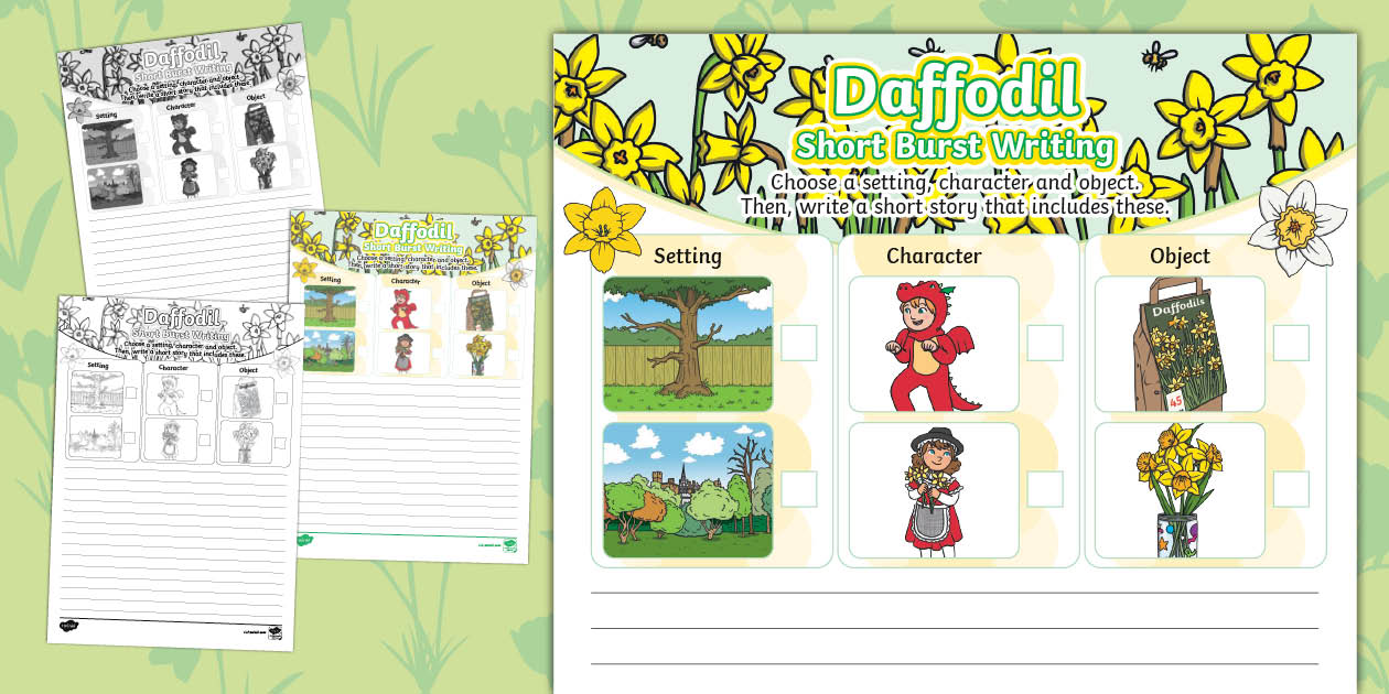 Daffodil Short Burst Writing Template (teacher made)