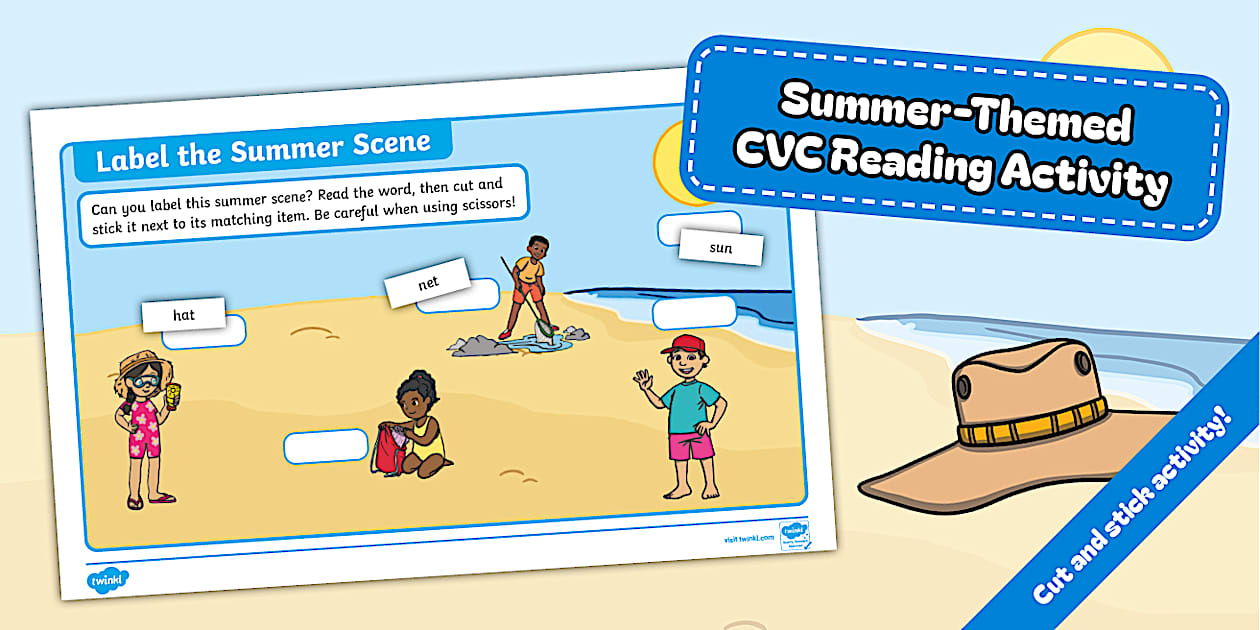 Summer-Themed CVC Reading Activity