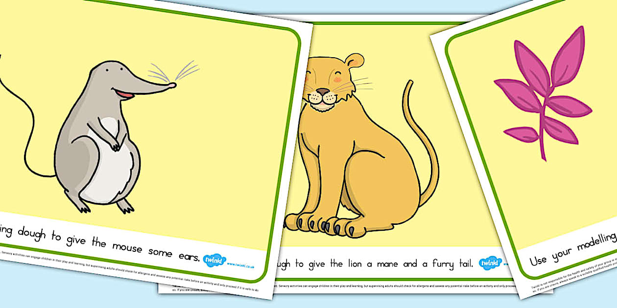 The Lion and the Mouse Modelling Dough Mats (teacher made)