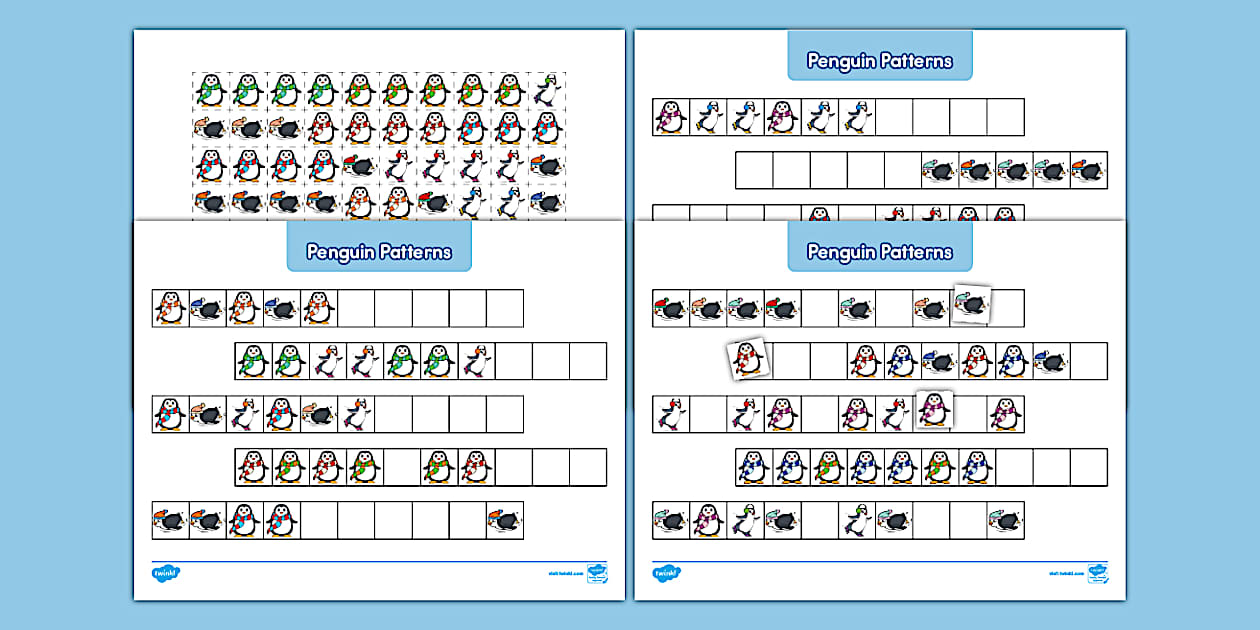 Penguin Pattern Worksheet | Math Resource | Twinkl USA