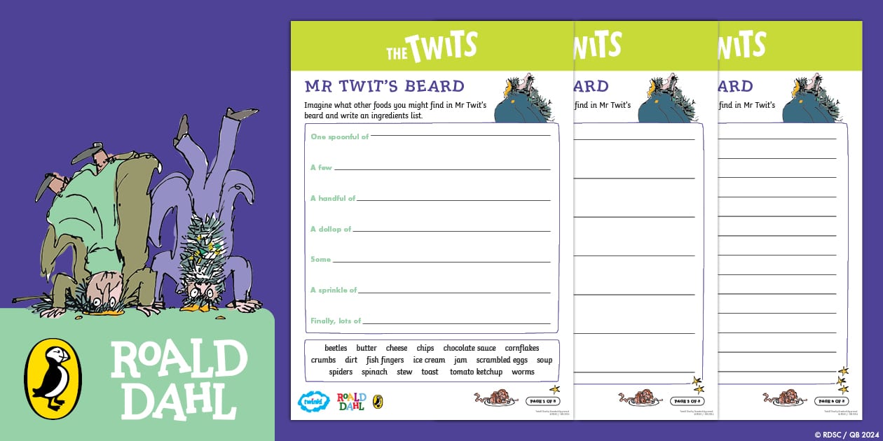 FREE! - Mr Twit Character Description | The Twits | Roald Dahl