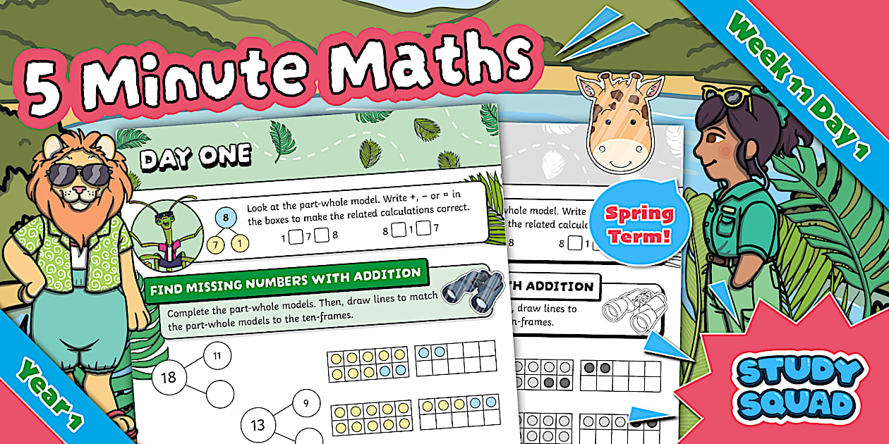 👉 Study Squad 5 Minute Maths - Year 1 Spring - Week 11 Day 1