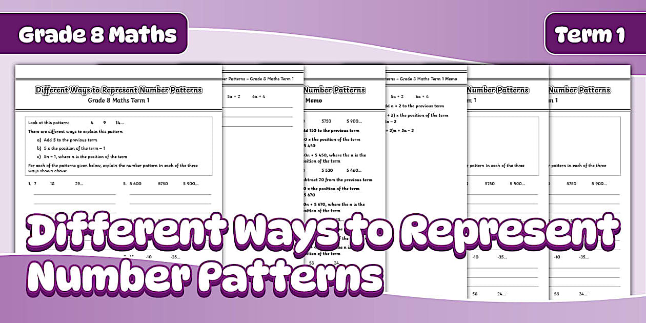 Different Ways to Represent Number Patterns – Grade 8 Maths Term 1