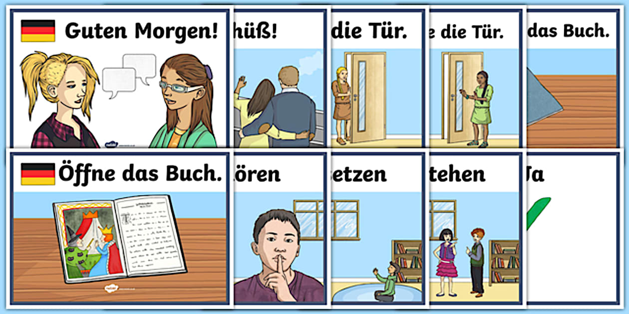 Classroom Commands - German Display Posters (teacher made)
