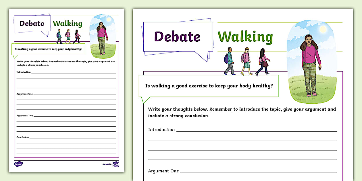 Walking Debate Writing Frame (teacher made) - Twinkl