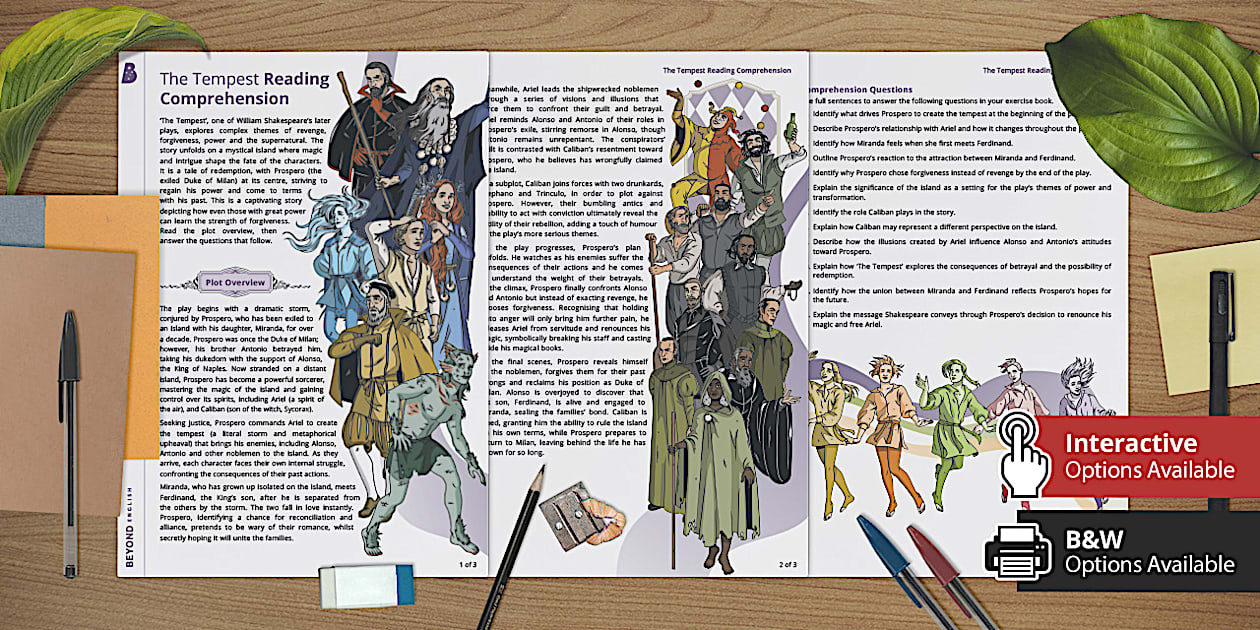 'The Tempest' Reading Comprehension (teacher made) - Twinkl