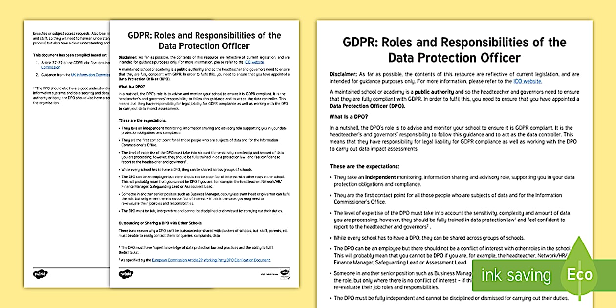 GDPR: Roles and Responsibilities of the Data Protection Officer Adult ...