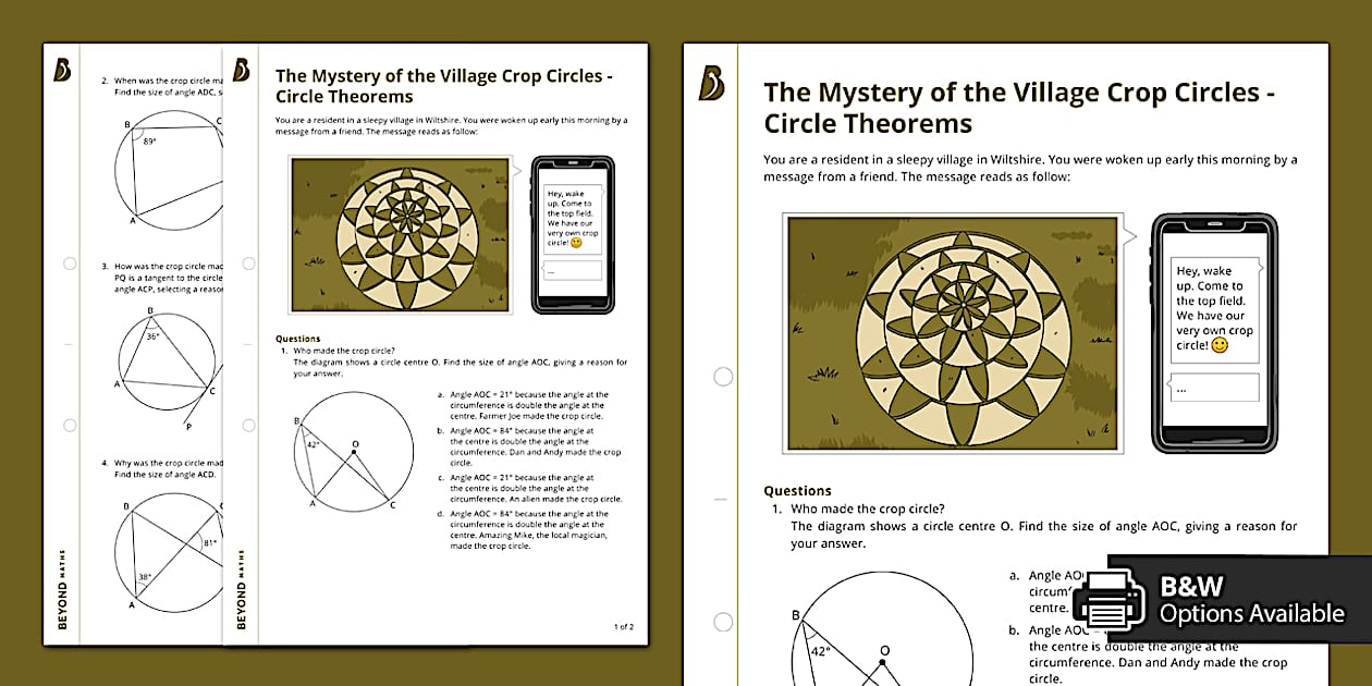 👉 The Mystery of the Village Crop Circles - Circle Theorems