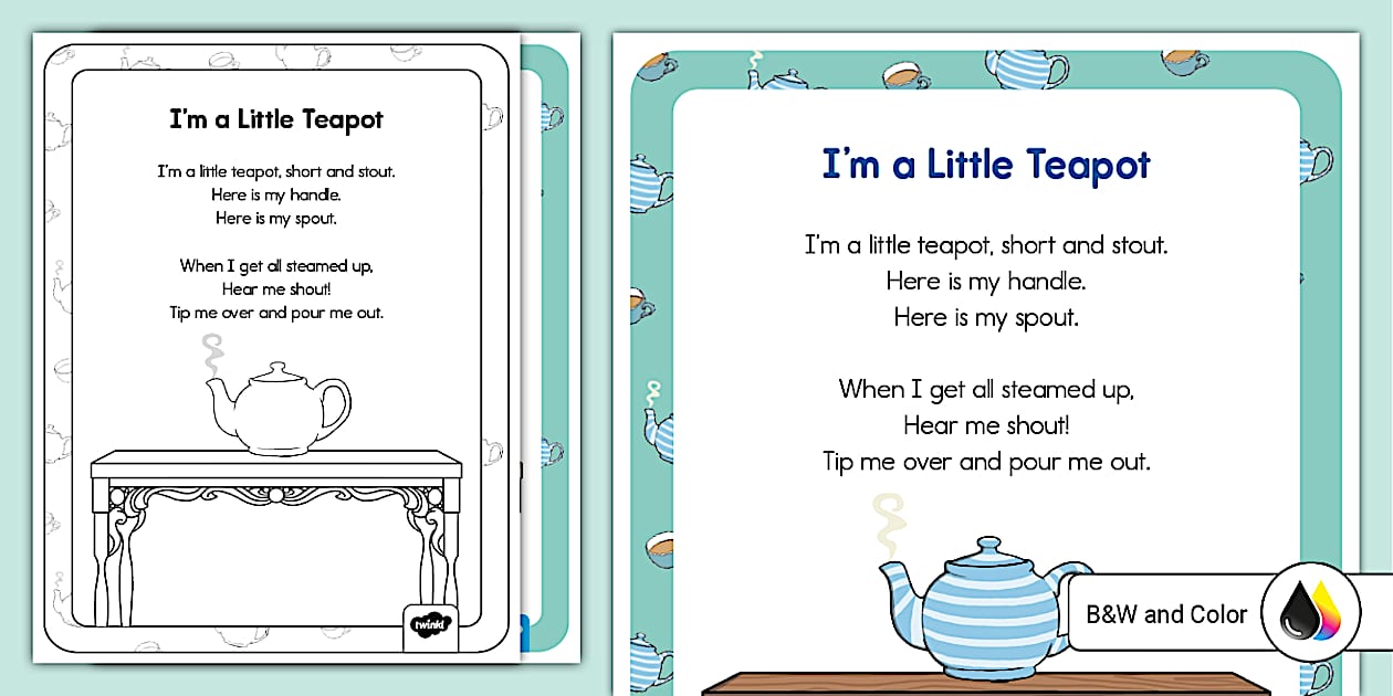 I'm a Little Teapot Poster (Teacher-Made) - Twinkl