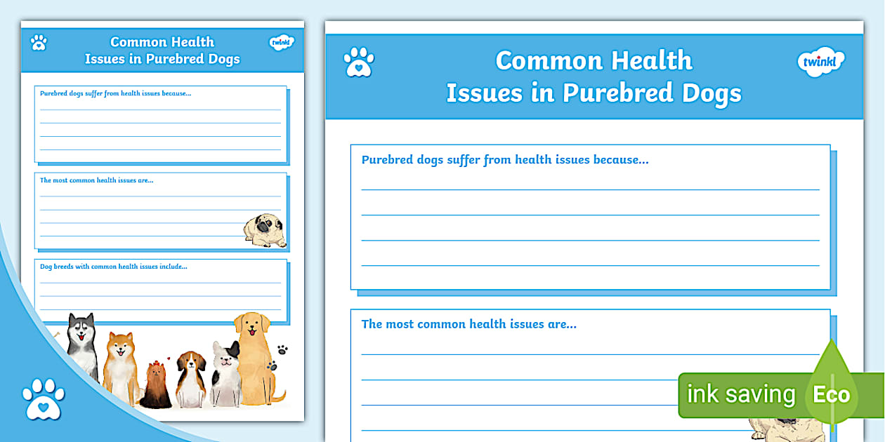Common Health Issues in Purebred Dogs - Activity Sheet - Pet