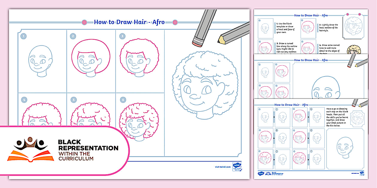KS1 How to Draw Hair Afro (teacher made) - Twinkl