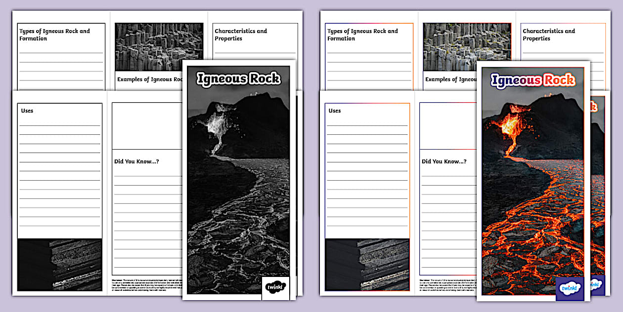 Igneous Rock Leaflet Template - Twinkl Leaflets - Twinkl