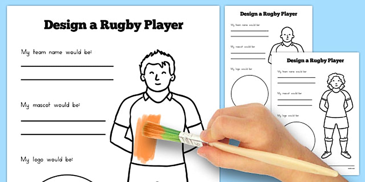 Design a Rugby Player Worksheet (teacher made) - Twinkl