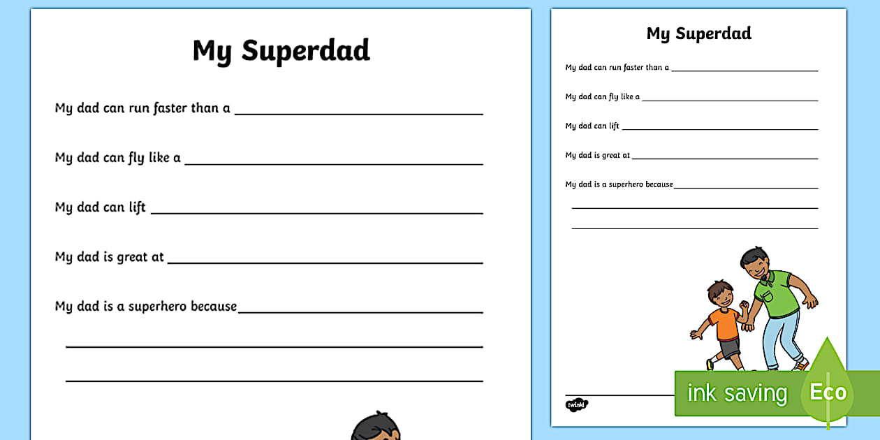 My Superdad Worksheet / Worksheet (teacher made) - Twinkl