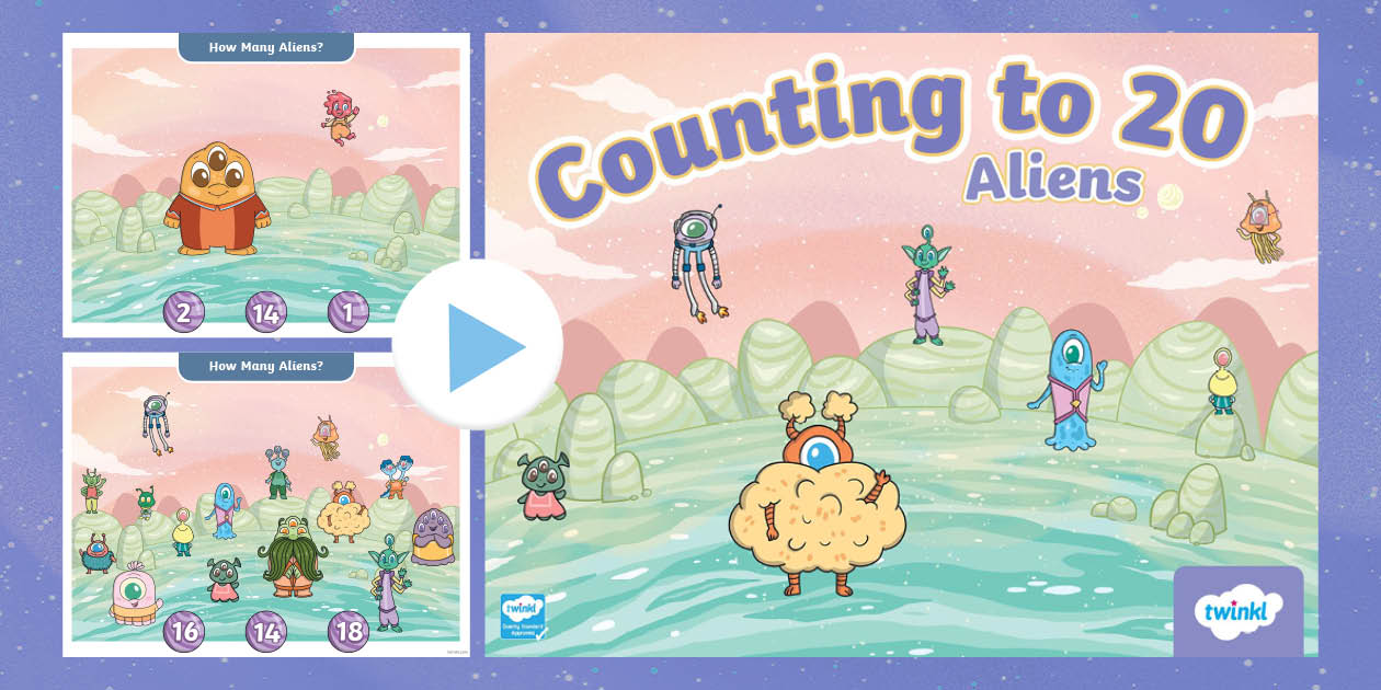 👉 Aliens Counting to 20 PowerPoint (teacher made)