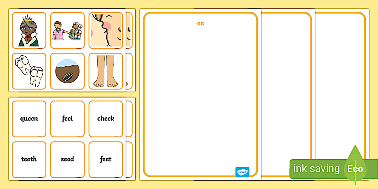 ee Sound Family Sorting and Matching Activity Pack - Twinkl