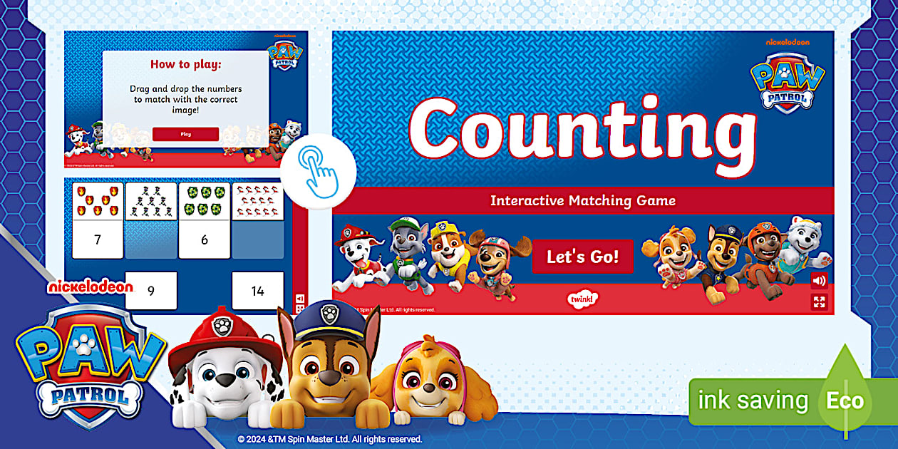 FREE! - 👉 PAW Patrol: Counting Interactive Matching Game