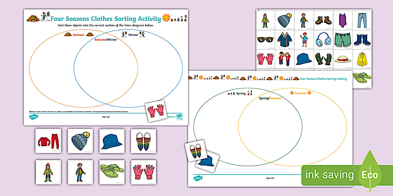 Four Seasons Clothes Sorting Activity (teacher made)