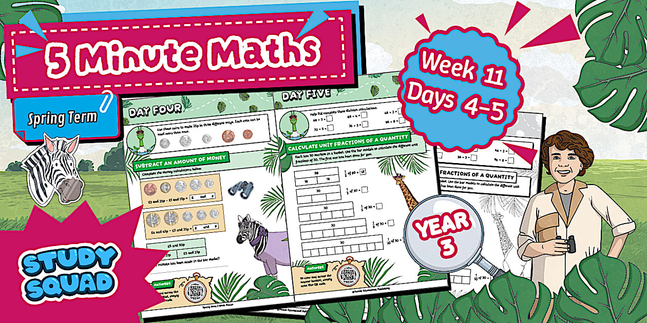 👉 Study Squad 5 Minute Maths Year 3 Spring - Week 11 Days 4-5
