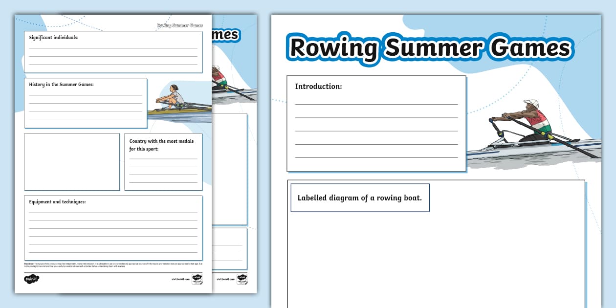 Rowing Summer Games Non-Chronological Report Template