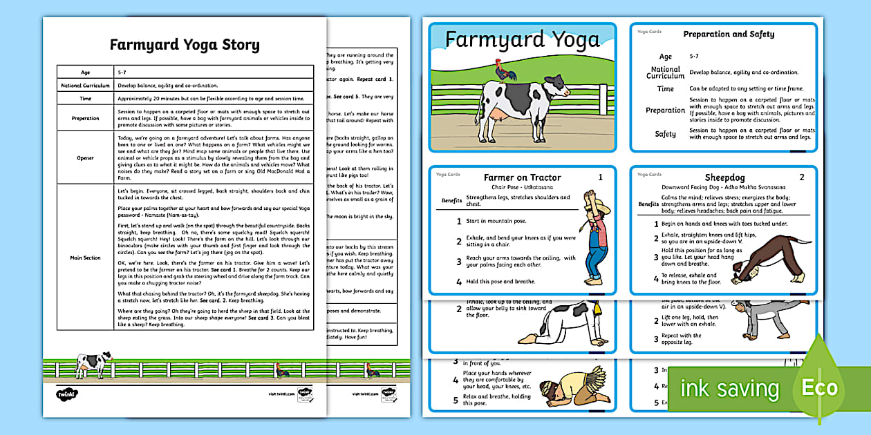 Farmyard Yoga Story (teacher made) - Twinkl