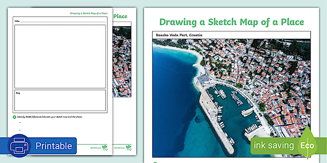 Draw A Sketch Map | Activity Sheet | South Africa - Twinkl