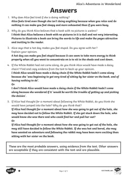 Alice's Adventures in Wonderland. Inference Worksheet / Worksheet