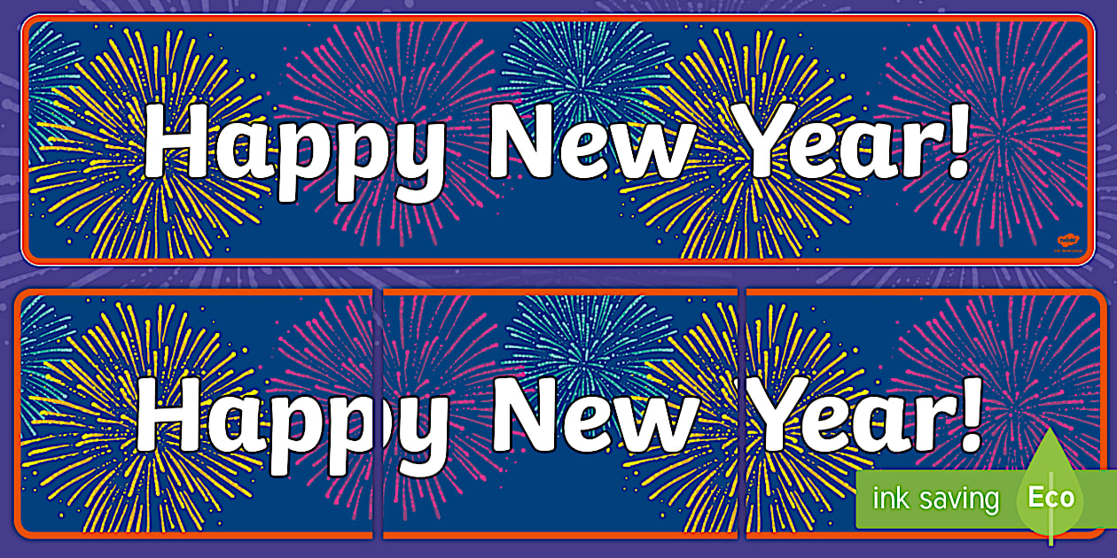 Happy New Year Banner - Primary Resources (teacher made)