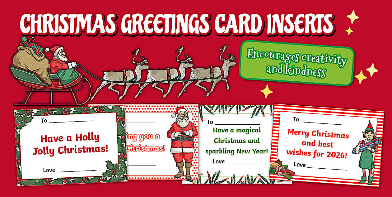 Christmas Greetings Card Inserts