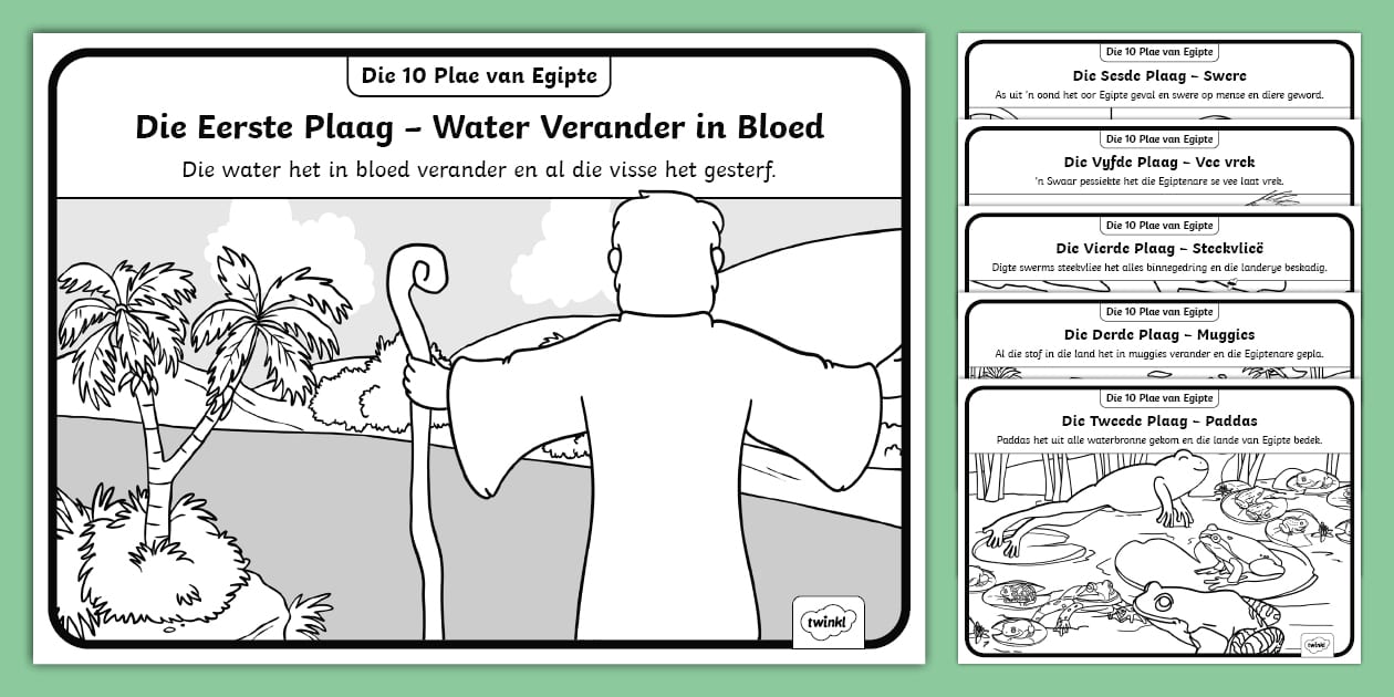 Die 10 Plae van Egipte - Inkleurprente (Teacher-Made)