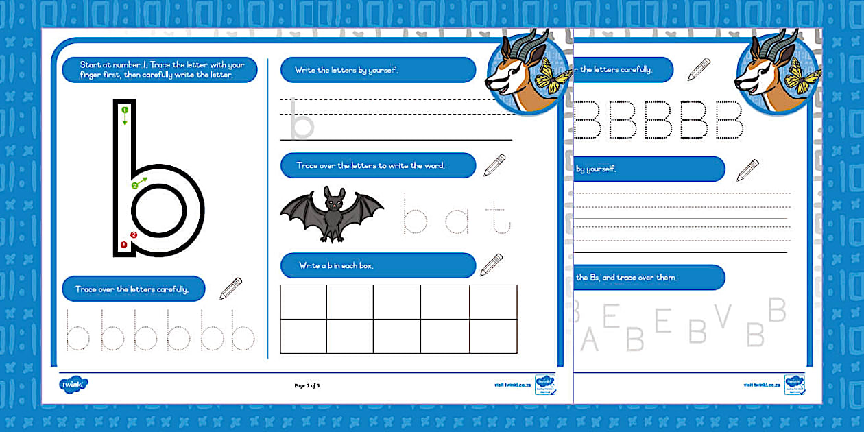 Grade 1 Letter Formation Mats - Bb (teacher made) - Twinkl