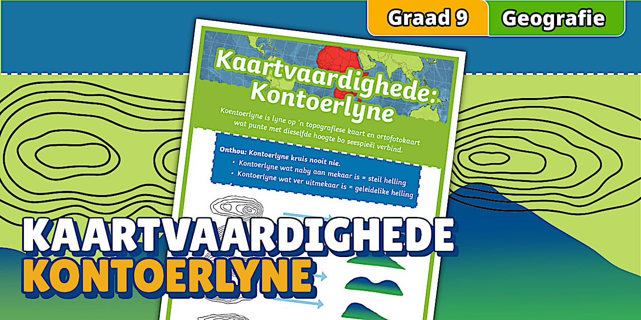Graad 9 - Geografie - Kaartvaardighede: Kontoerlyne - Plakkaat (KABV-Belyn)