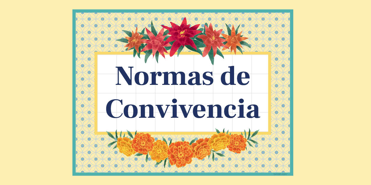 * NEW * Cartel: Normas de Conviviencia - Diseño en Cerámica Floral