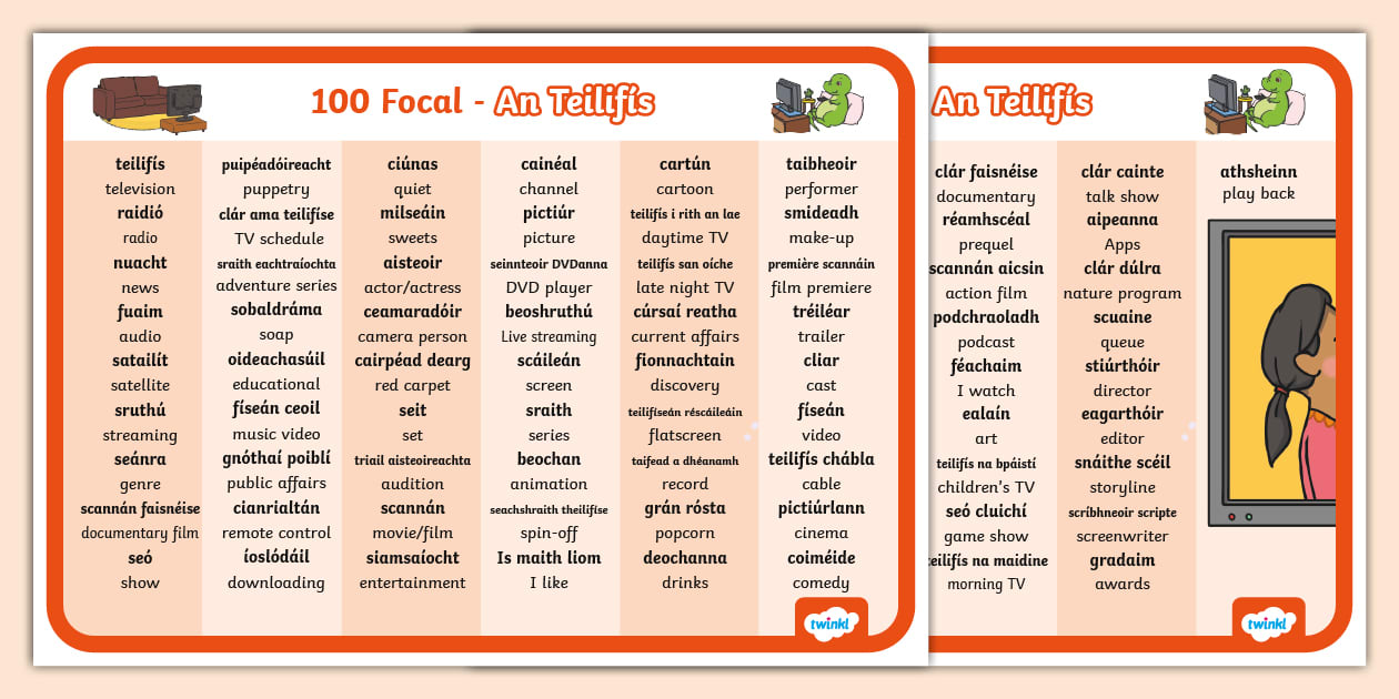 An Teilifís word card (teacher made) - Twinkl
