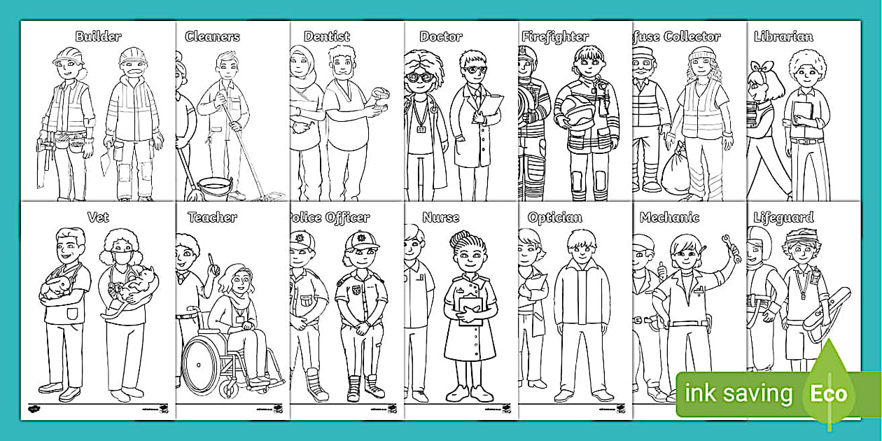 Life Skills - Colouring Sheet: People Who Help Us 2.