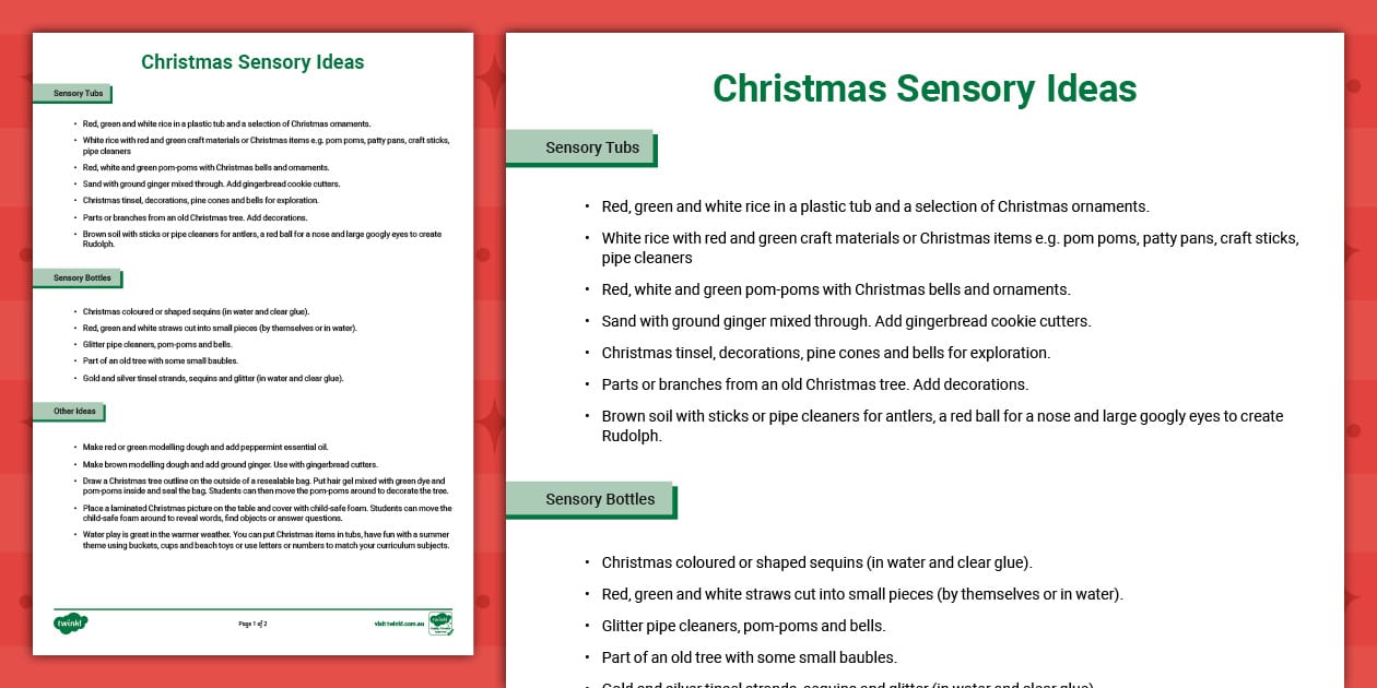 Christmas Sensory Ideas - Inclusive Resources (teacher made)