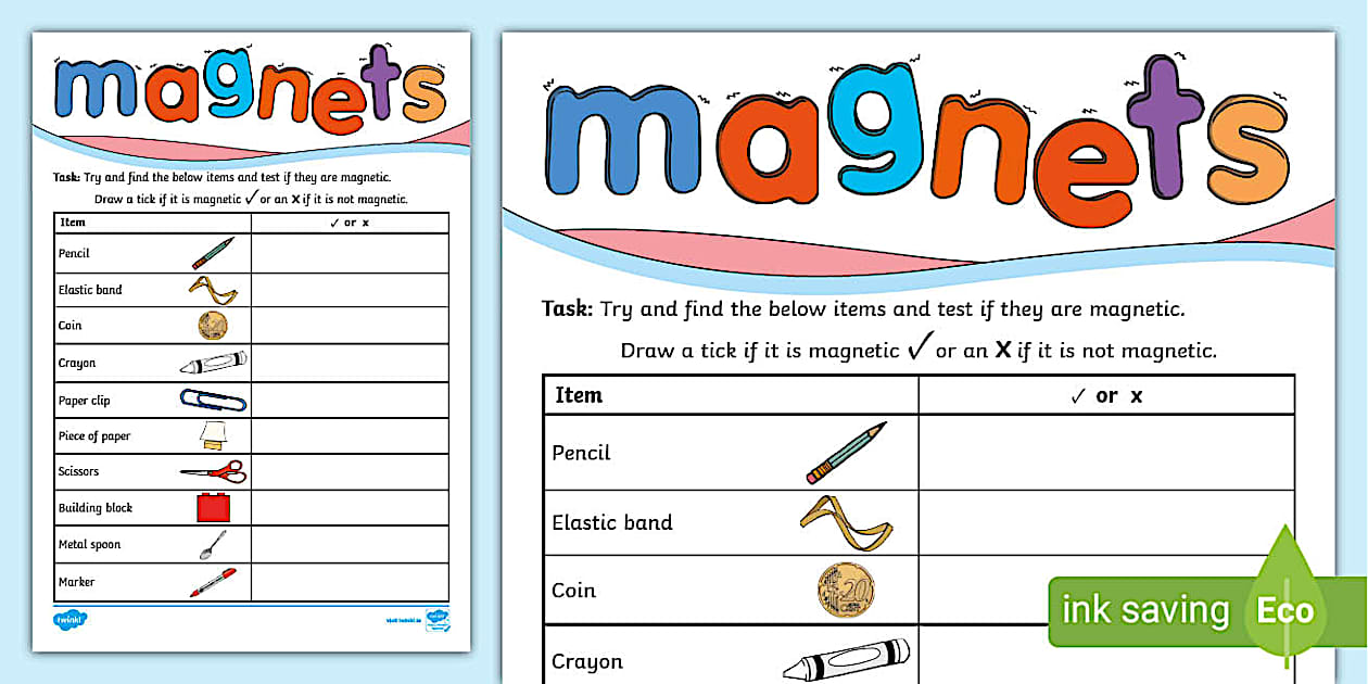Magnetic Force Worksheet | Hands-On Science for Kids
