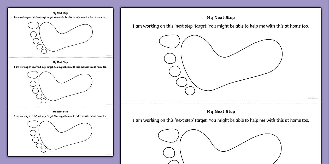 EYFS Next Steps Footprint For Parents - Editable Template