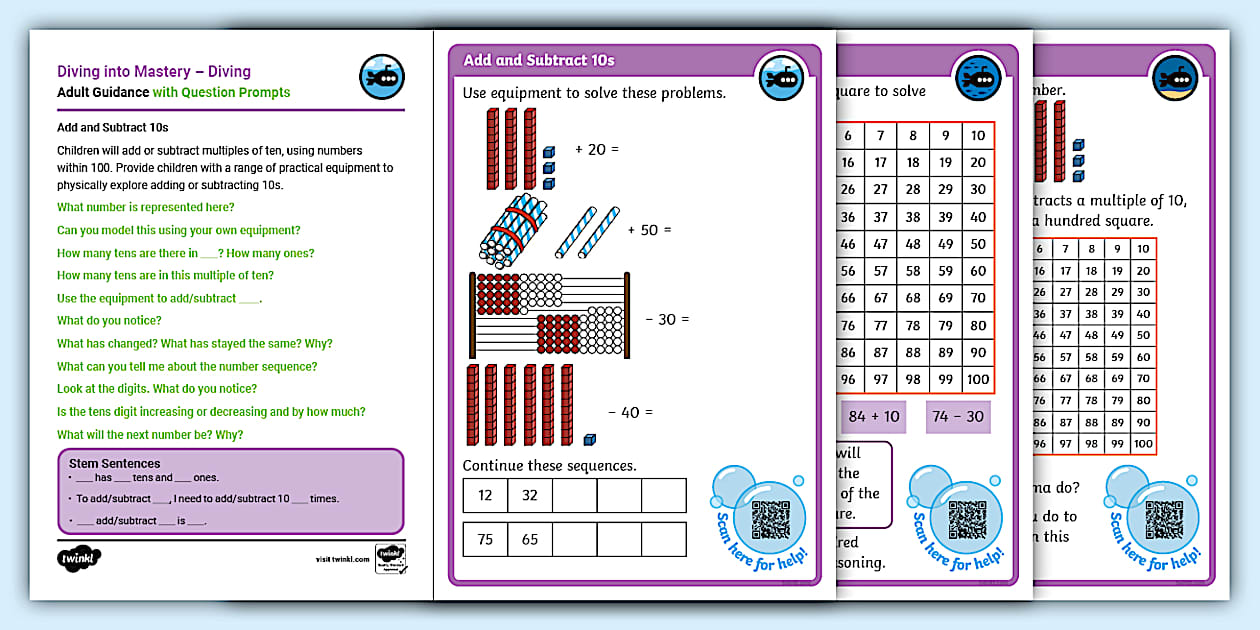 👉 Y2 DiM Step 14: Add and Subtract 10s (teacher made)