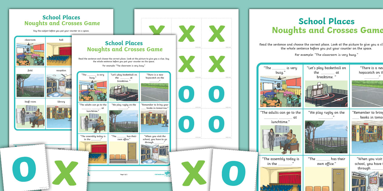 School Places Noughts and Crosses Game (teacher made)