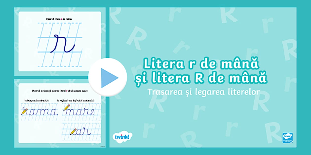 Litera r de mana si litera R de mana: Trasare si legare – Prezentare