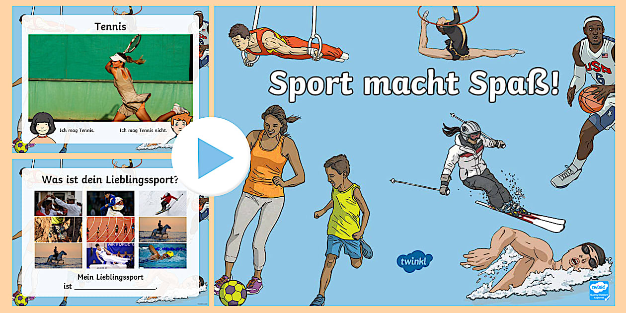German Sports Phrases - Sports PowerPoint - German - Twinkl