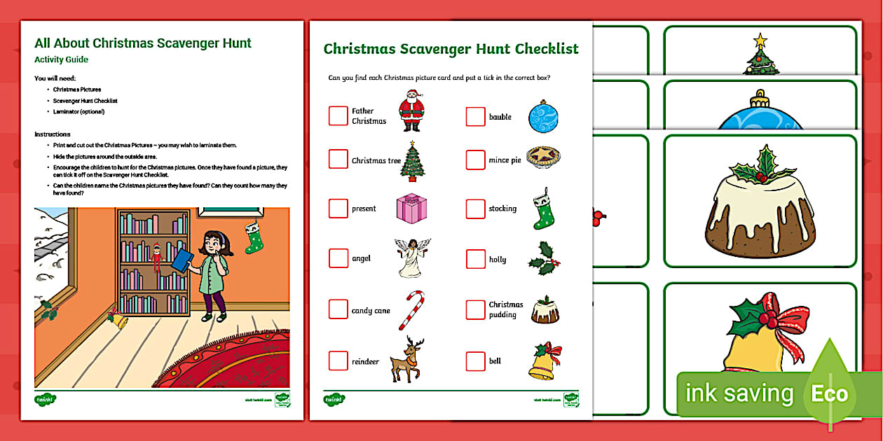 All About Christmas Scavenger Hunt | Twinkl Resource