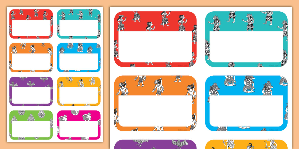 Label Nama Bentuk Wayang (teacher made) - Twinkl