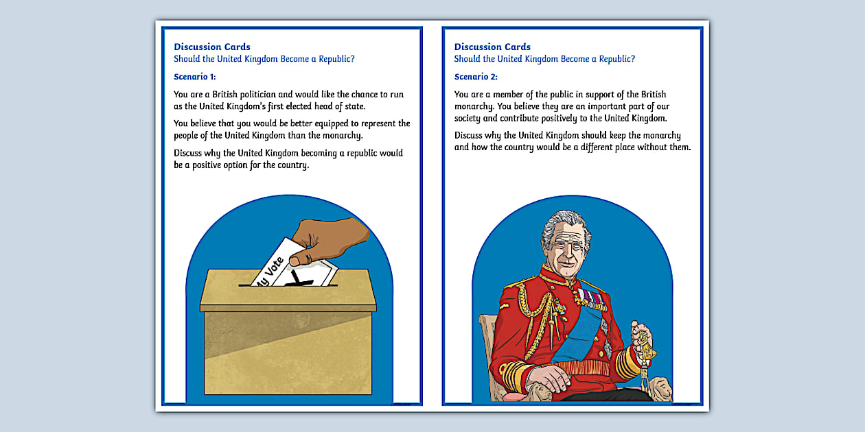 Republic or Monarchy Debate Cards - KS2 - Twinkl