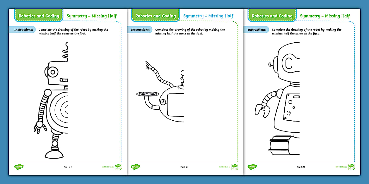 Robotics And Coding Symmetry Missing Half Teacher Made
