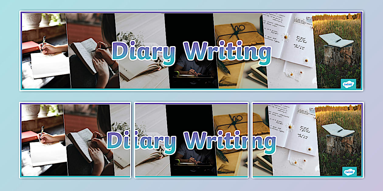 Diary Writing Photo Display Banner (professor feito)