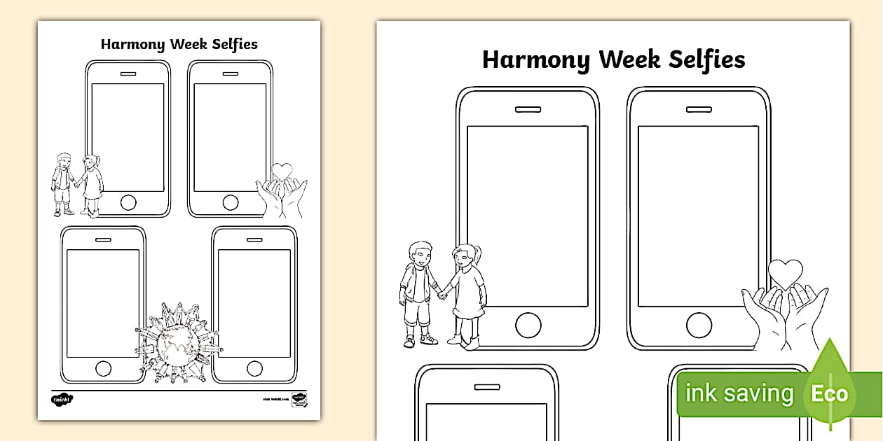 Harmony Week Selfies Worksheet / Worksheet