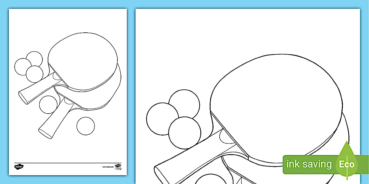 Ping Pong Bat and Ball Colouring Sheet - Primary Resources